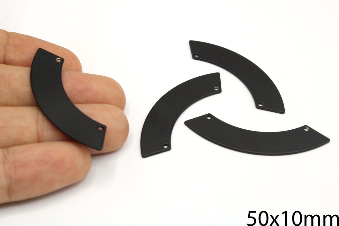 Black Plated Arc Bar Connector, Unique Rectangle Charms (50x10mm) - Etsy
