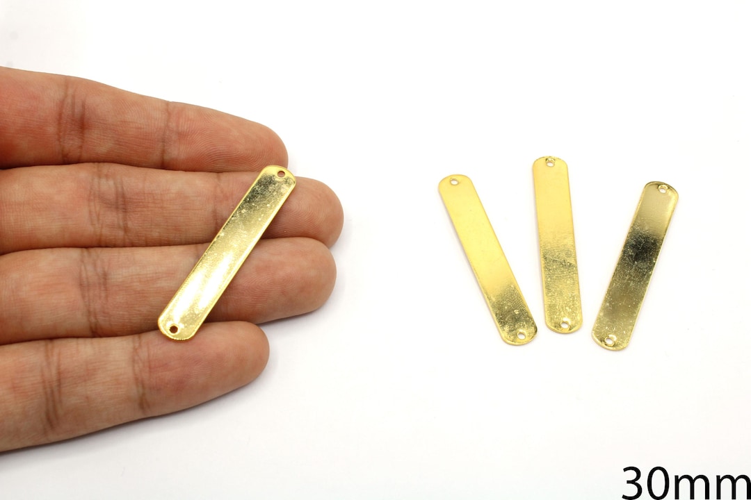 Gold Plated Oval Blank Connector, Geometric Charm (10x30mm) - Etsy