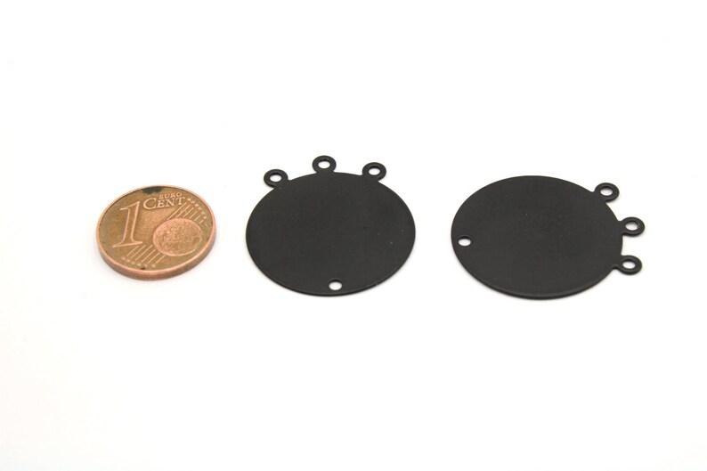 Black Plated Coin Disc Charm With Multi Loops, DIY Jewelry Making - Etsy UK