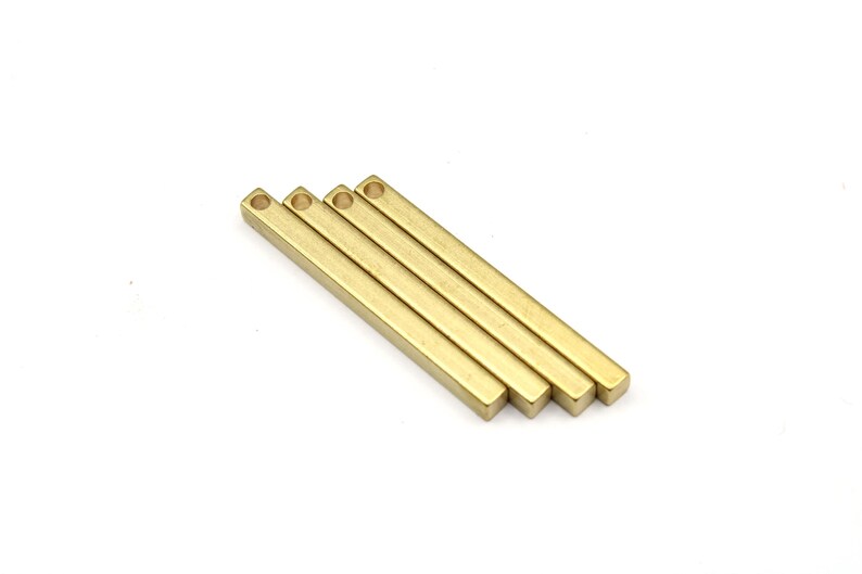 2 Pcs Brass Rectangle Pendant, Square Stick Bar Charms for Earrings ...