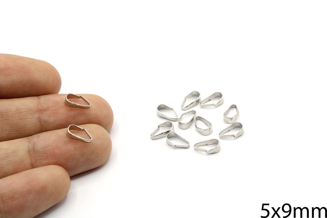 8 Pcs Silver Bail Connector, Oval Open Bail, Small Silver Plated ...