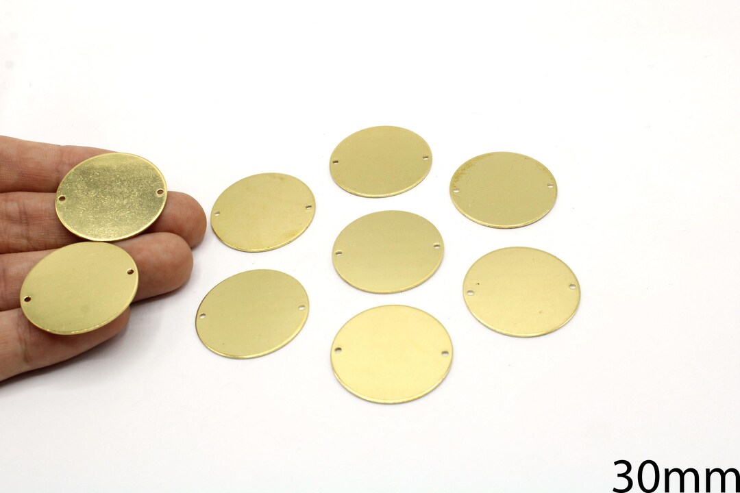 Brass Round Circle Disc Connector: Geometric Jewelry Findings (30mm) - Etsy
