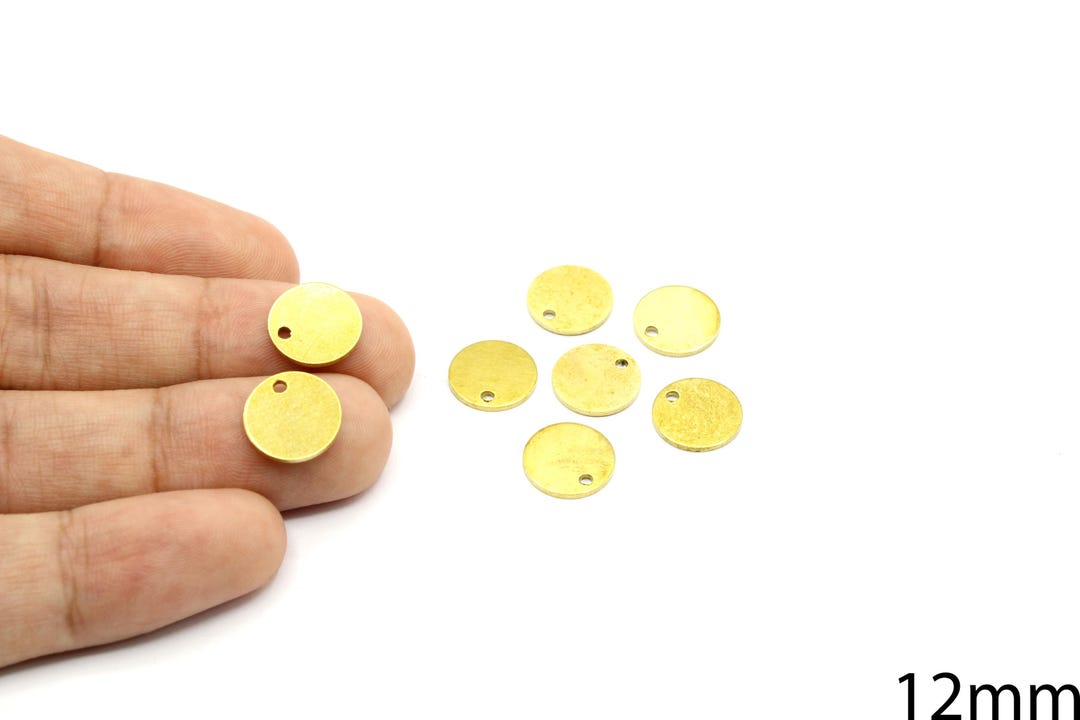 4 Pcs Brass Small Round Disc, Tiny Round Stamping Blank, Mini Coin ...
