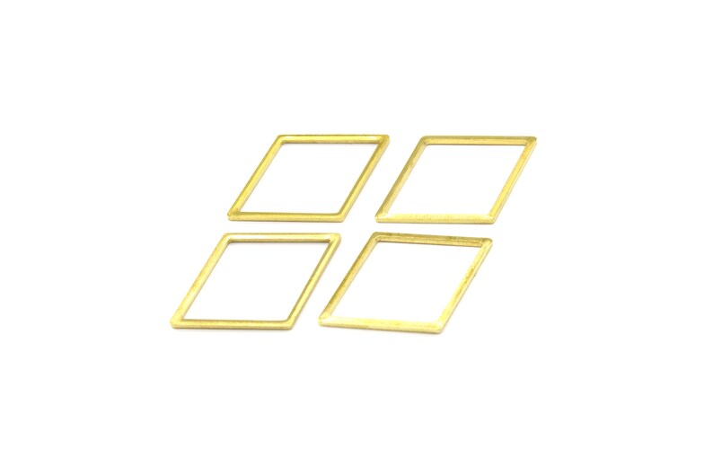 8 Pcs Brass Rhombus Frame Charms, Geometric Link Connector (27x20mm) - Etsy