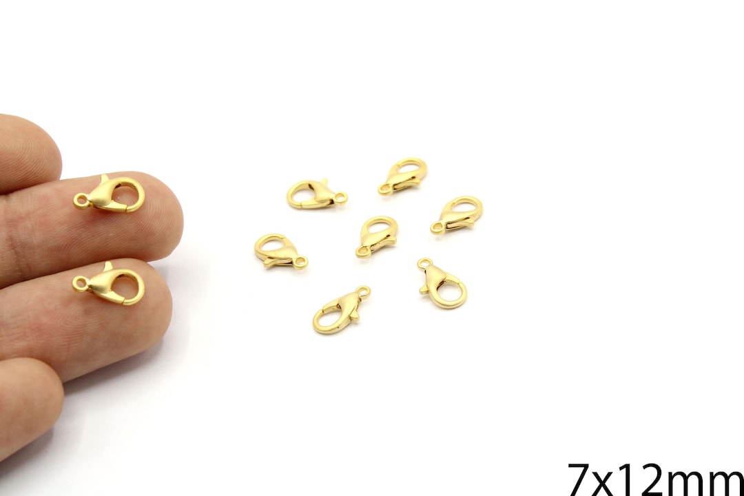 6 Pcs Matt Gold Lobster Clasp, Small Hook Connector, Tiny Necklace ...