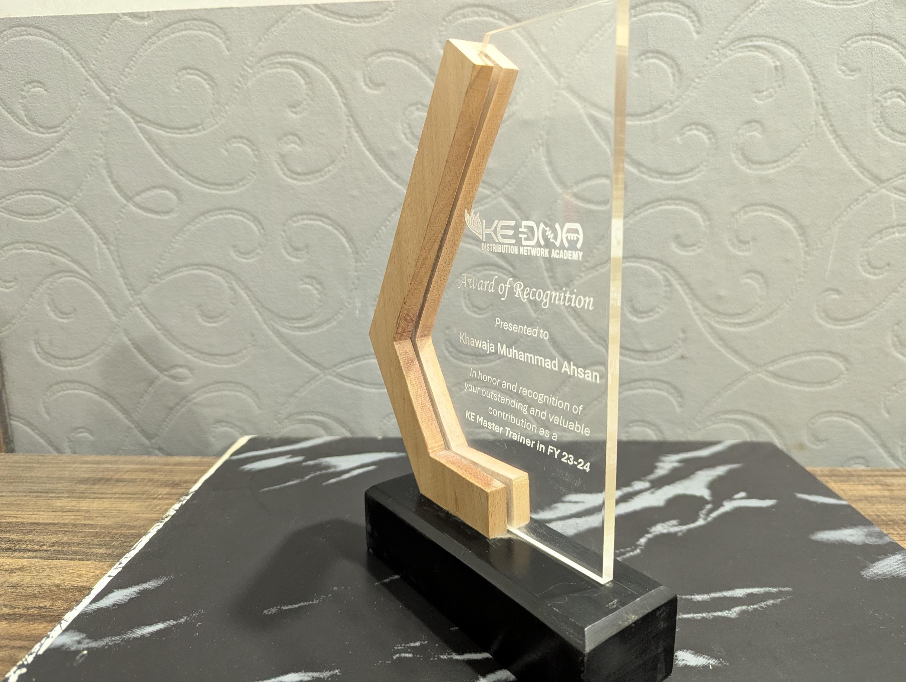 Custom Wooden & Acrylic Award Shield Trophy – Elegant Recognition Gift ...