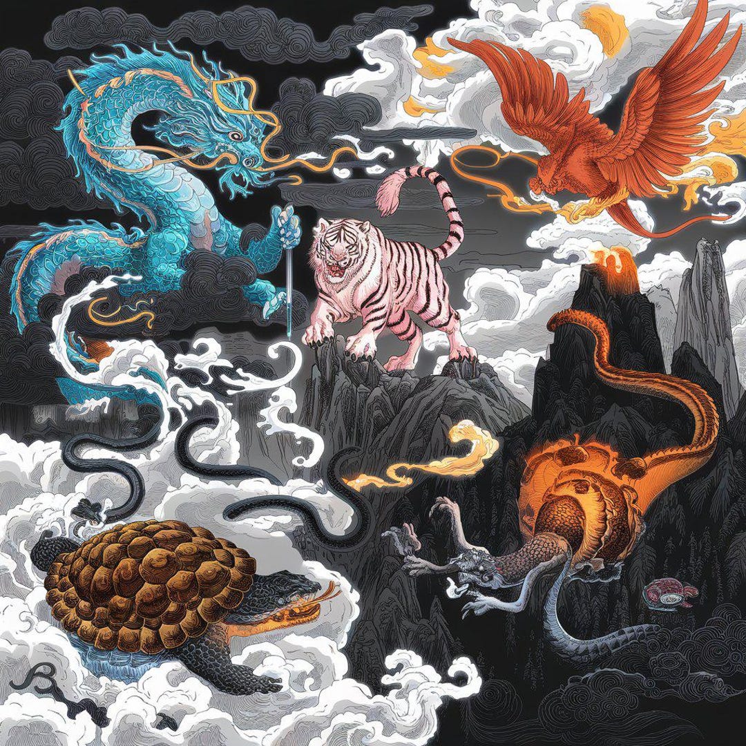 The Four Mythical Beasts(four Symbols - 四象) - Etsy