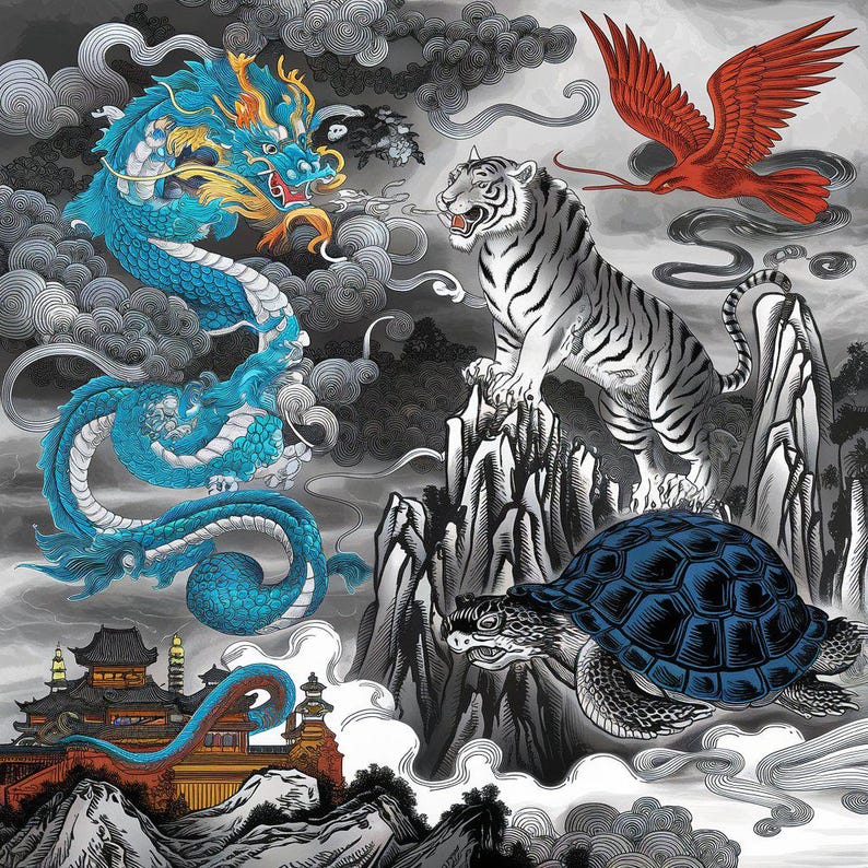 The Four Mythical Beasts(four Symbols - 四象) - Etsy