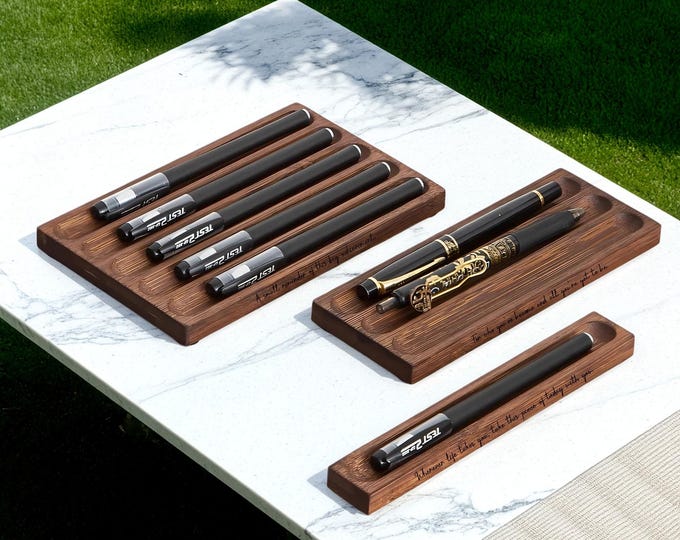 Black Cherry Burl Pen Tray for Your Desktop at Home or the Office, Free ...