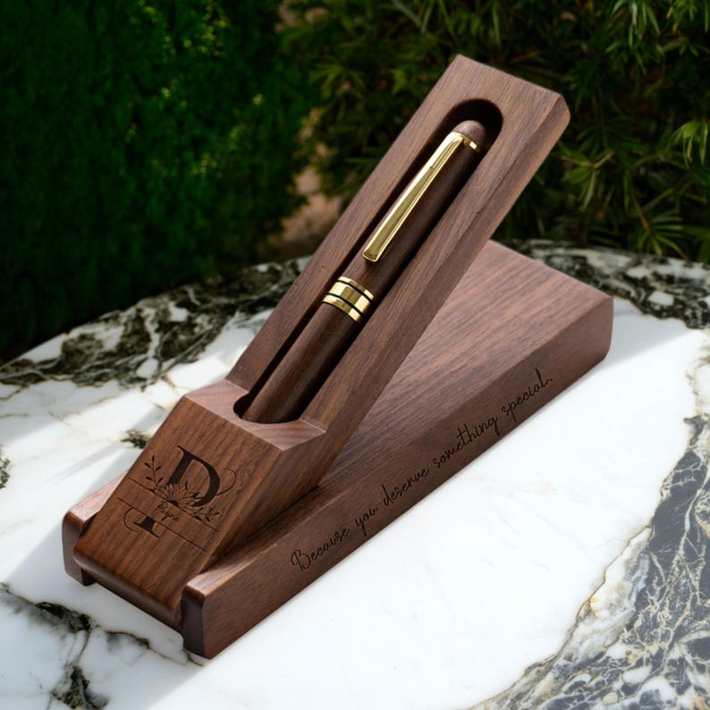 Personalized Walnut Pen Case,wood Pen Set,wood Pen Box,wood Pen,pen ...