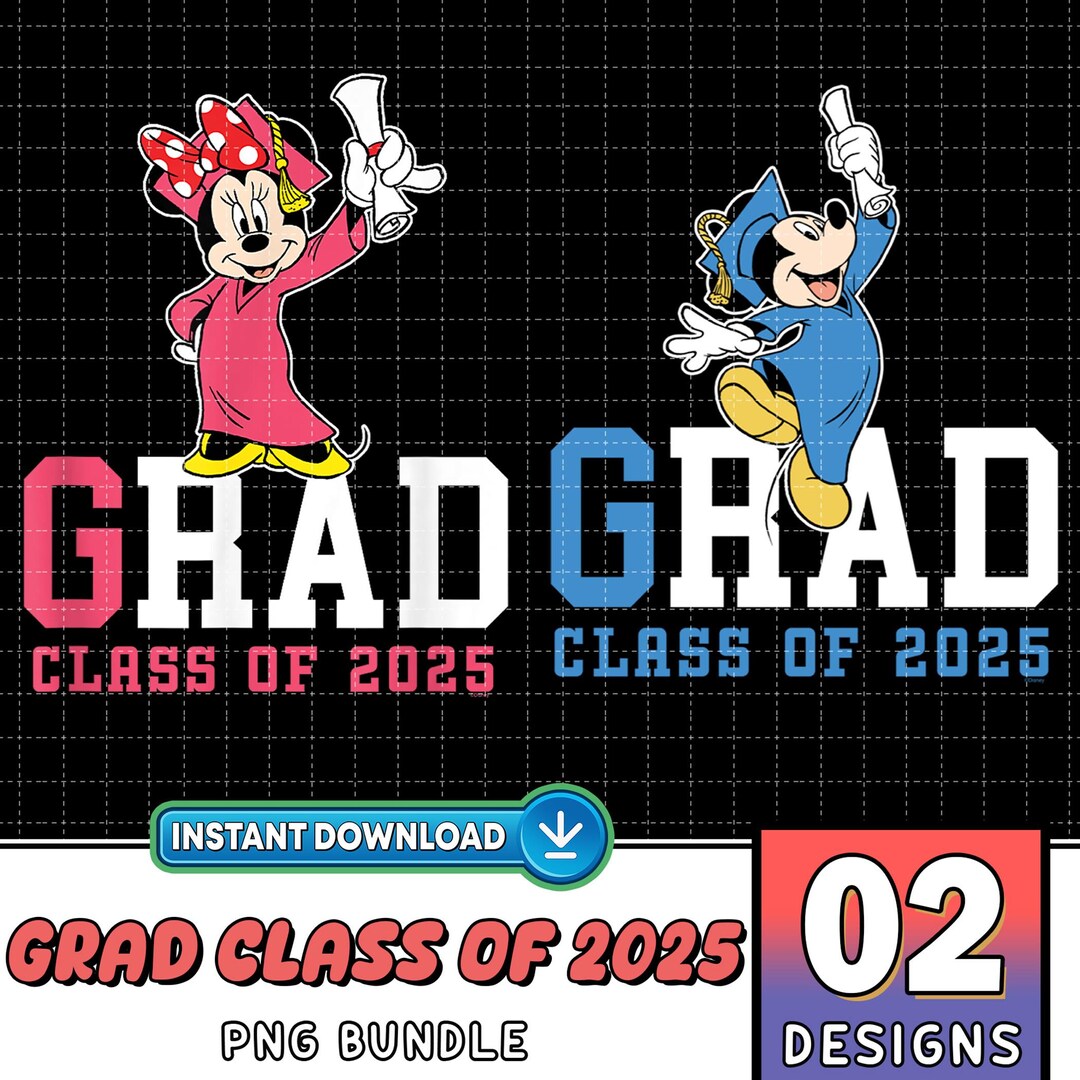 Disneyland Mickey Minnie Class of 2025 PNG, Disneyland Graduation Png ...