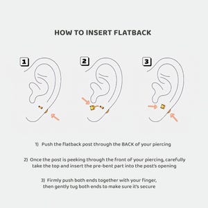 Teardrop Threadless Titanium Stud – Hypoallergenic Flat Back Earring ...
