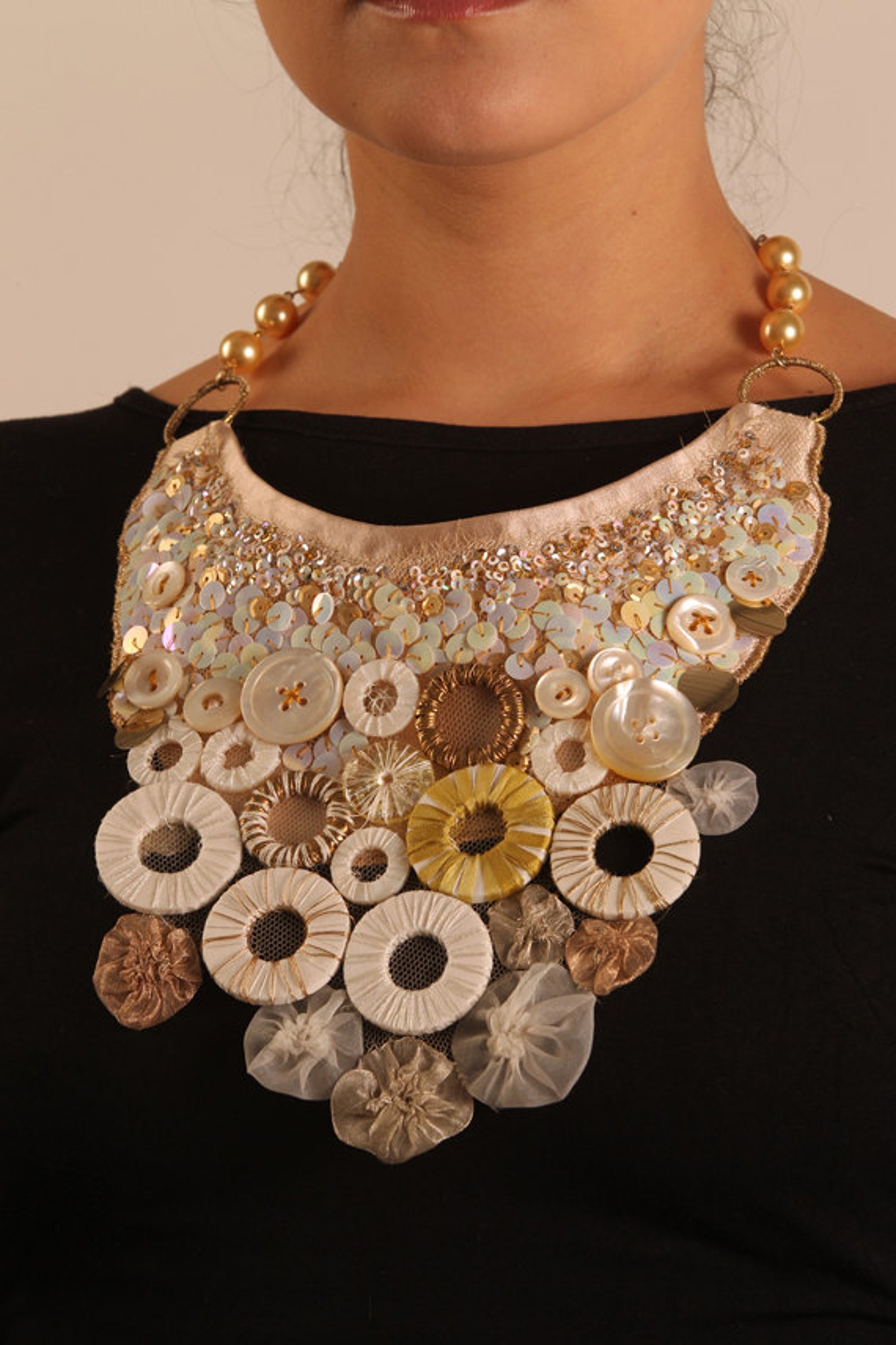 Circles, an Abstract Neckpiece. Textile Art, Wearable Art, Couture ...