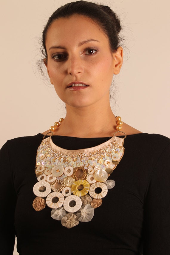 Circles, an Abstract Neckpiece. Textile Art, Wearable Art, Couture ...