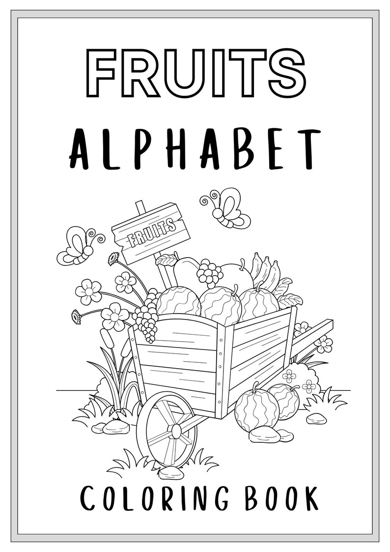 Fruits Alphabet Tracing and Coloring Book. - Etsy