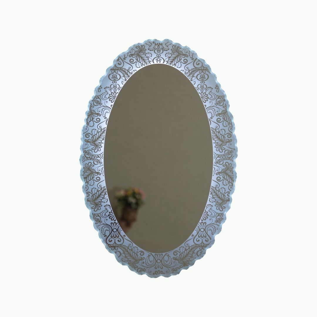 Backlit Etched Lace Design Frameless Mirror - Etsy