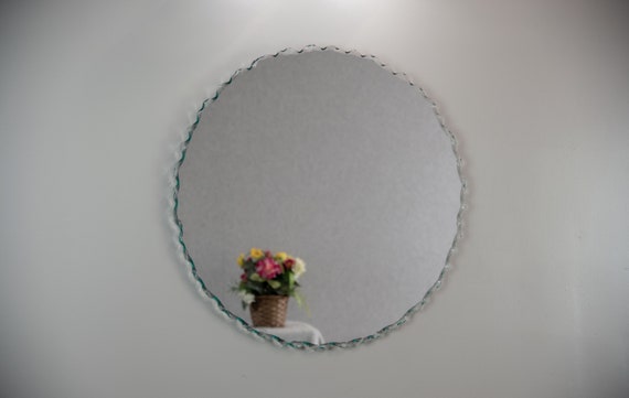 Back Chipped Round Mirror | Etsy