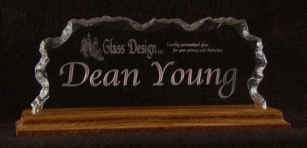 Glass Business Name Plate - Etsy