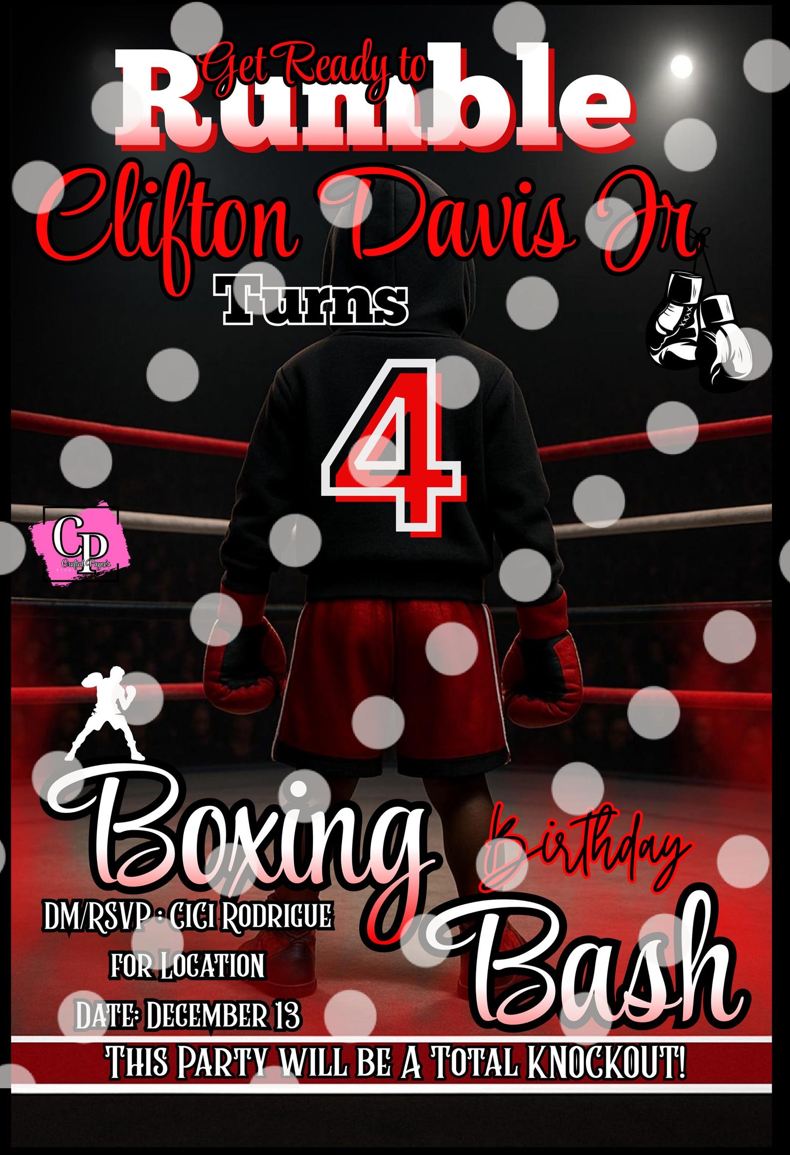 Customizable Boxing Birthday Invitation - Etsy