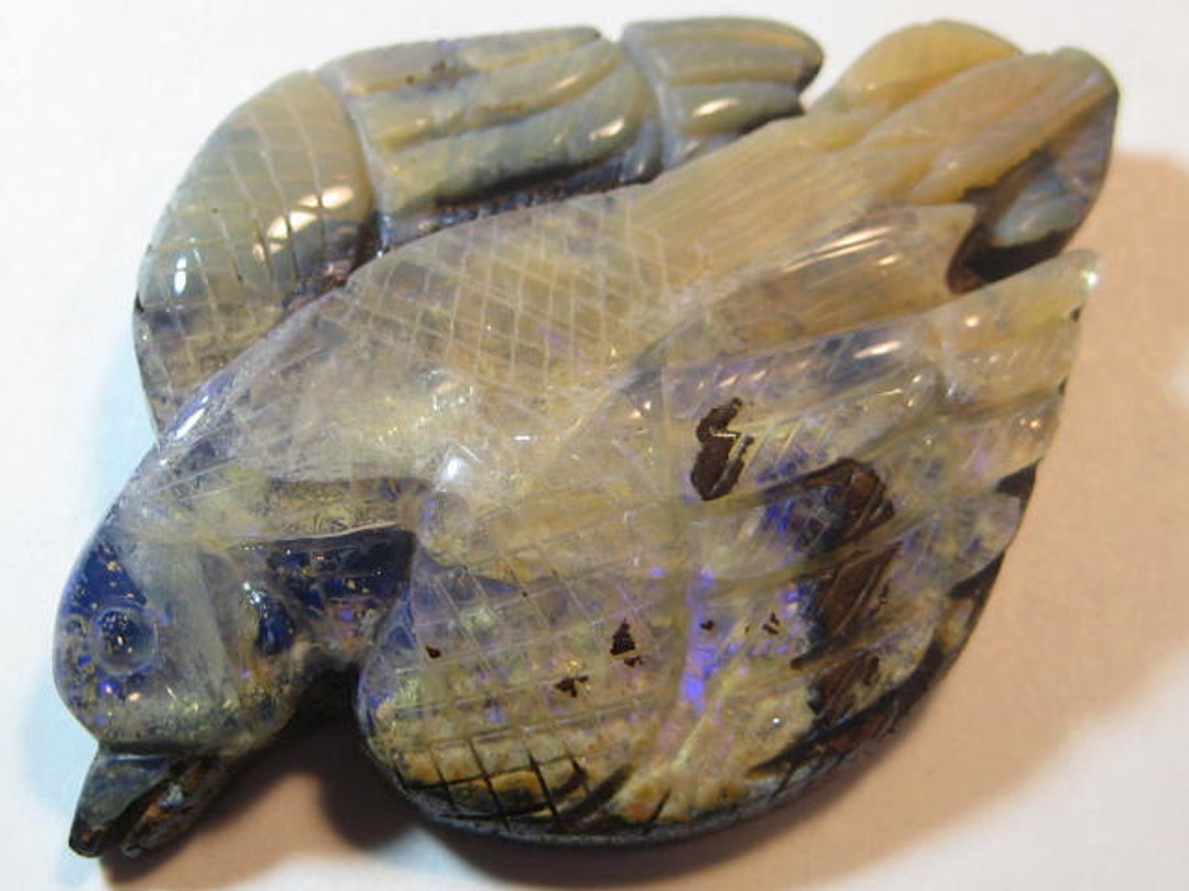 Carved Opal Bird ....... Natural Australian Boulder Opal ... 57 X 40 X ...