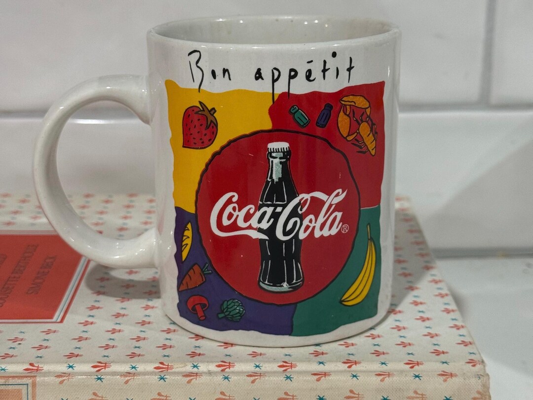 Vintage 1997 Coca-cola Bon Appetit Mug Featuring Bold Vibrant Colors ...