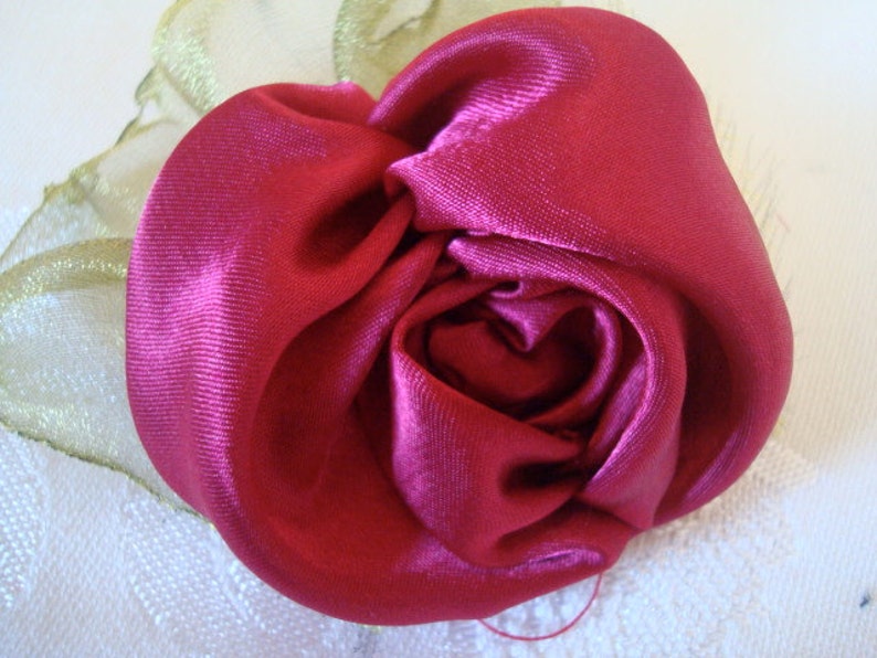 Rose Pattern Fabric Rose Tutorial Handmade Flower Ruched - Etsy