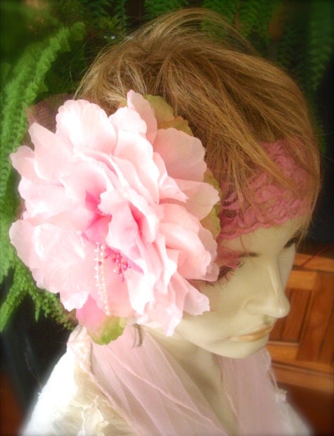 Wedding Headpiece Pink Flower Bridal Hairpiece Pink Fascinator - Etsy