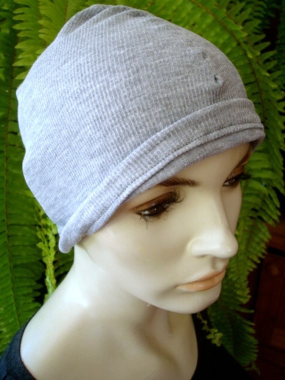 Womens Grey Cotton Lycra Beanie Cap Headcover Sleep Cap Hat - Etsy