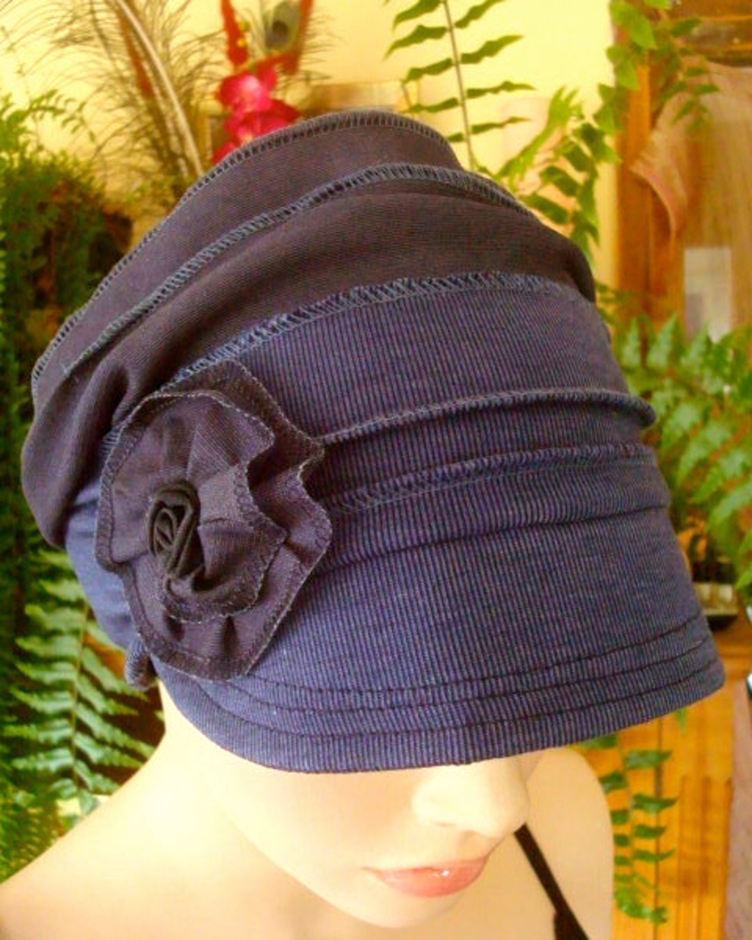 Womens Hat Newsboy Hat Chemo Hat Peak Cap Chemo Headwear Chemo Soft Hat ...