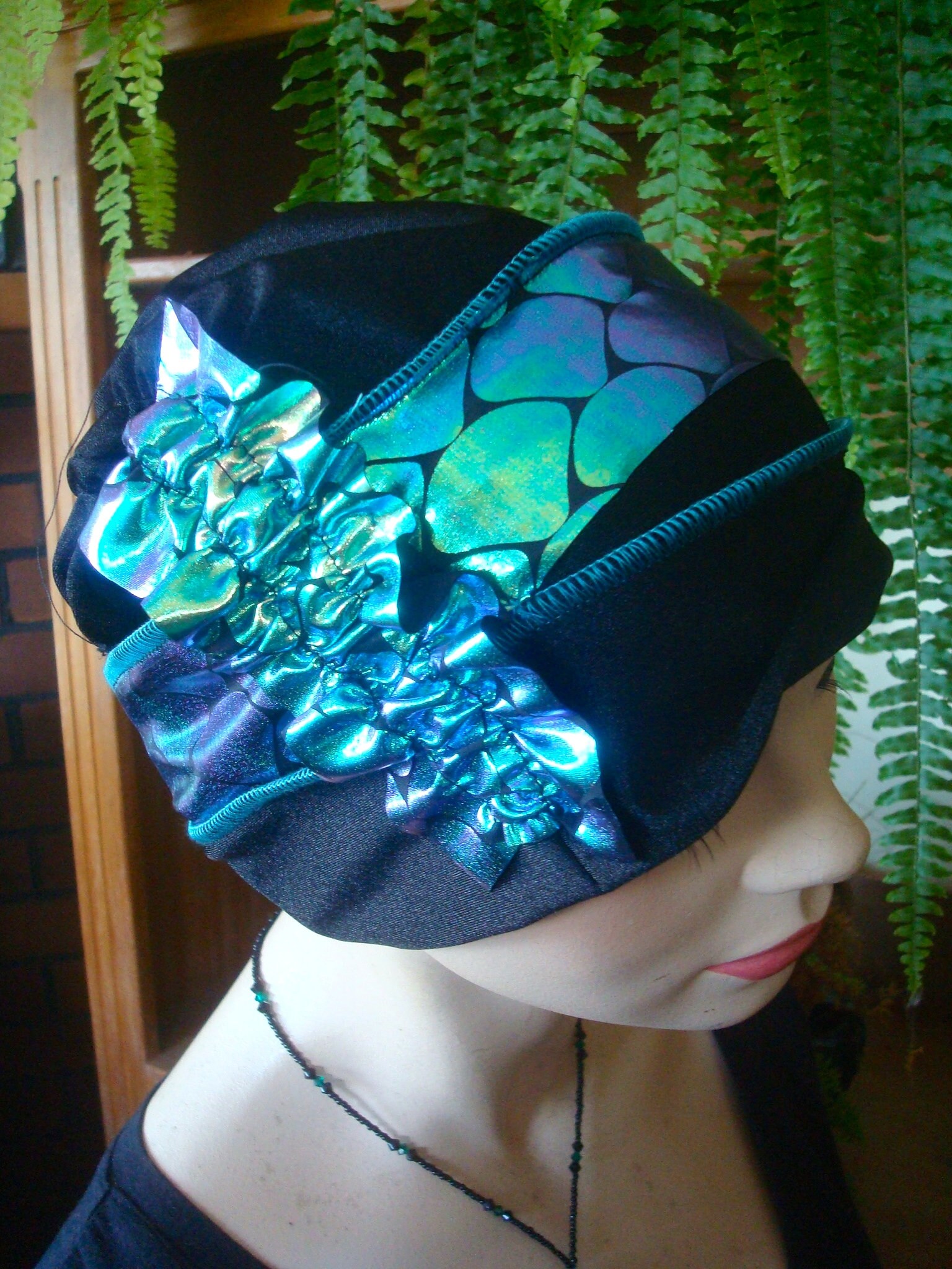 Womens Bathing Cap Black Swim Cap Mermaid Sparkly Slouchy Swim - Etsy