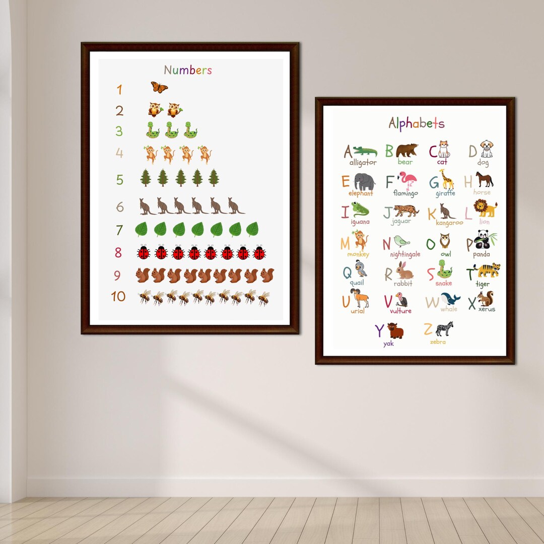 Woodland Animal Alphabet & Numbers Poster Set: Classroom Decor (JPG ...