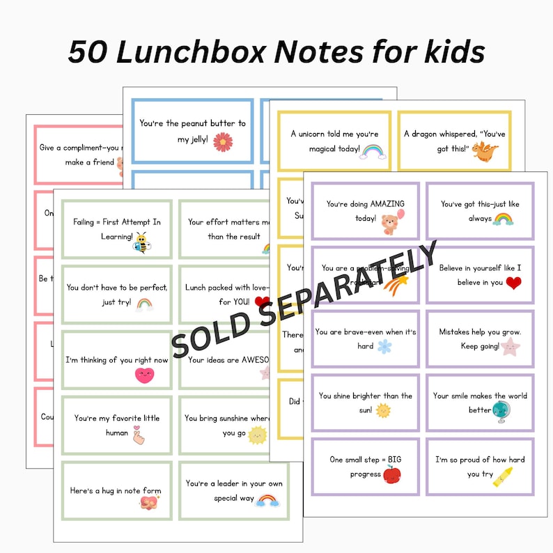 Printable Lunchbox Love Notes for Husband, PDF Digital Download - Etsy