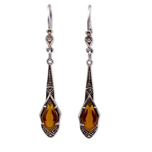 925 Amber Marcasite - Etsy