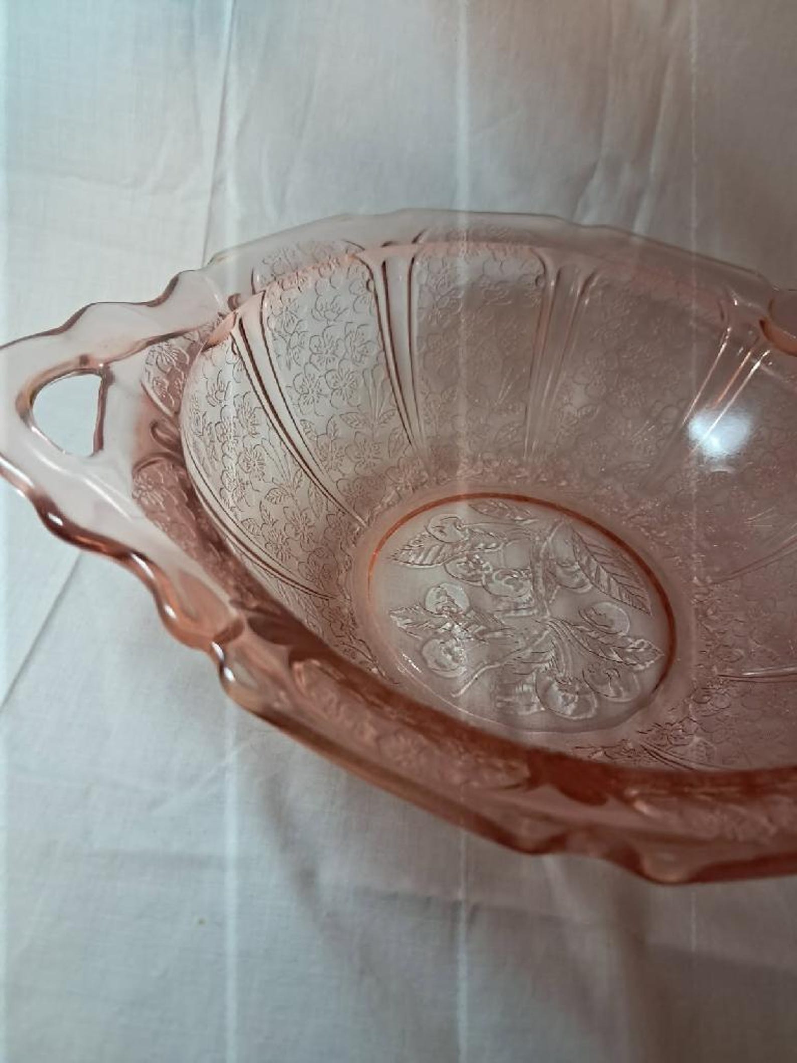 Fascinating Pink Cherry Blossom Depression Glass Photos