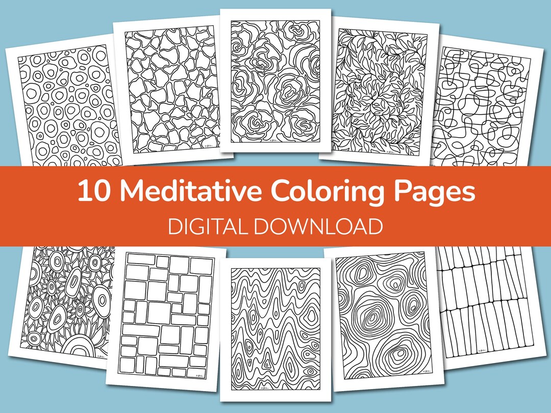 10 Meditative Coloring Pages – Instant Download – All Ages – Printable ...