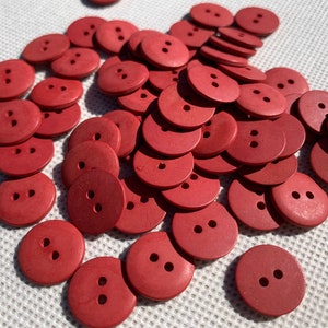 Small Rust Red Sewing Buttons 16 Mm 5/8 Inch 6 Flat Buttons, Plastic 2 ...