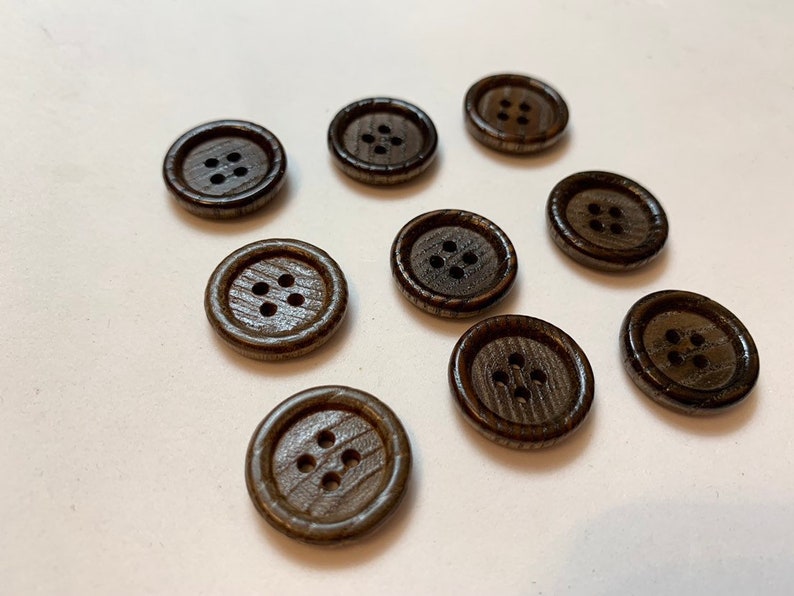 24 Buttons Small Brown Faux Wood Buttons 18 Mm 3/4 Inch Sewing Buttons ...