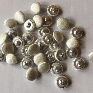 24 Ivory Crepe Back Satin Covered Buttons, Vest Buttons, Satin Covered ...
