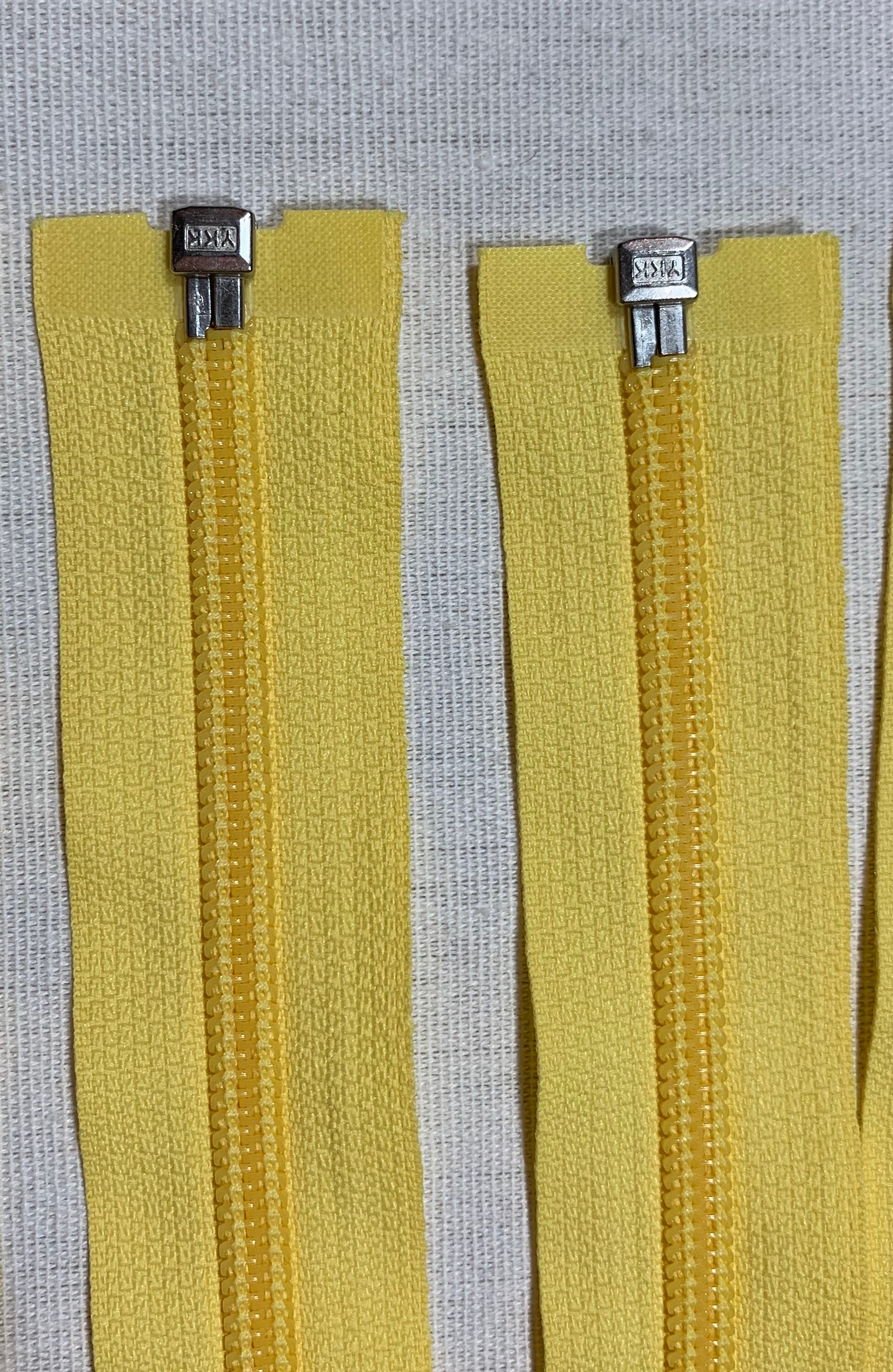 5 Separating Zippers 9 Inch Yellow Nylon Coil Separating - Etsy