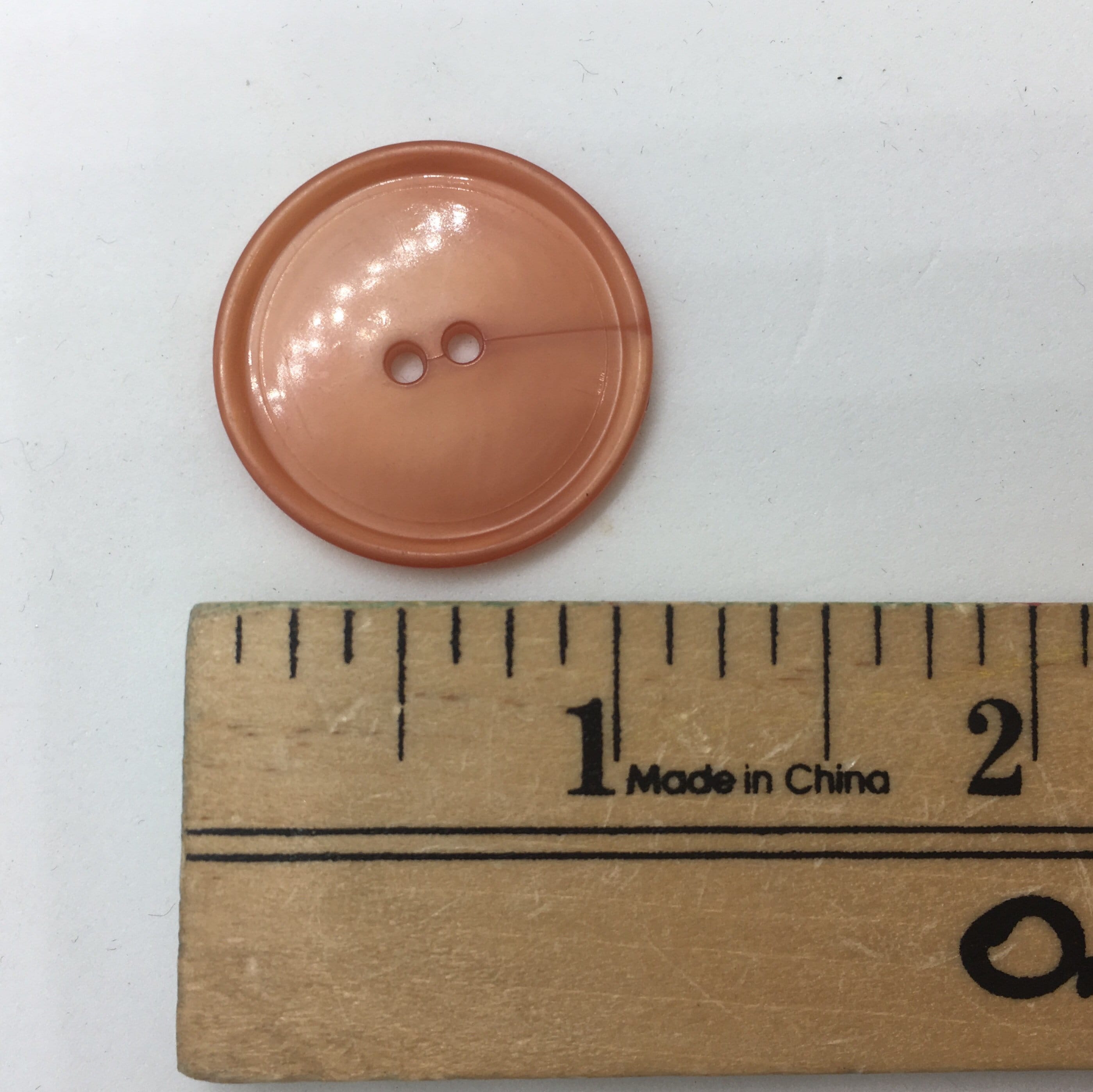 Medium Button in a Cream Orange Coral Plastic Sewing Buttons 1" 28mm ...