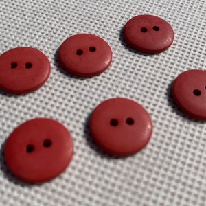 Small Rust Red Sewing Buttons 16 Mm 5/8 Inch Sewing Buttons 6 Flat ...
