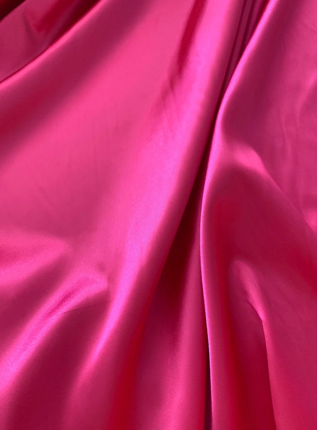 Hot Pink Stretch Satin Fabric, Polyester Spandex, Lingerie & Dress ...