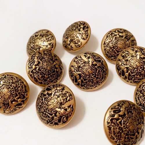 Medium Button Antique Gold Buttons Almost Bronze Finish | Etsy