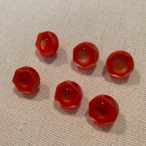Medium Fire Orange Buttons With Glistening Sheen in a Geometric Design ...