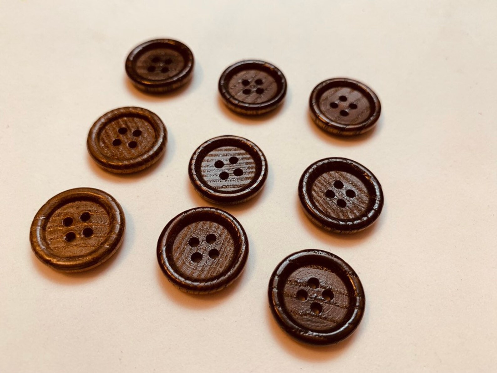 24 buttons Small Brown faux wood buttons 18 mm 3/4 inch sewing | Etsy