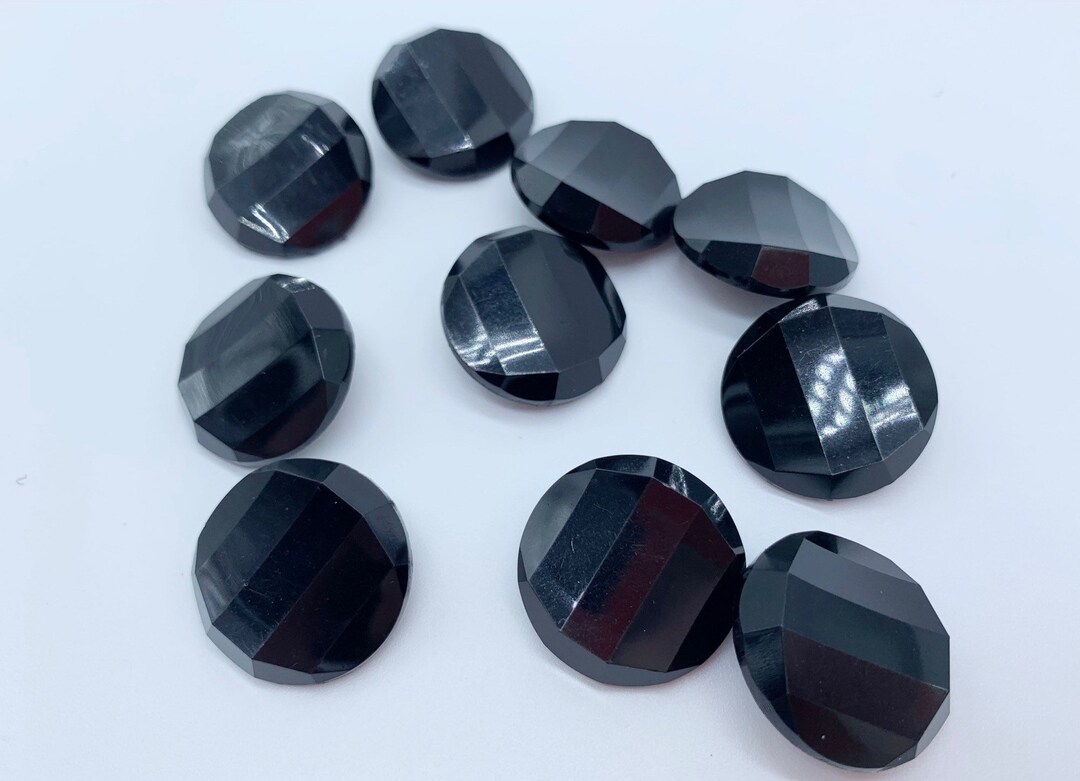 Medium Black Shank Back Buttons 1 Inch Sewing Buttons, 5 Vintage ...