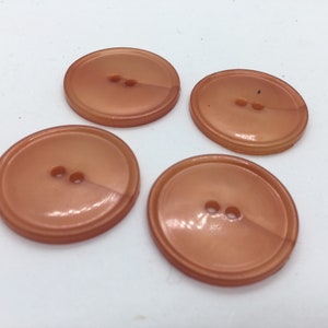 Medium Button in a Cream Orange Coral Plastic Sewing Buttons 1" 28mm ...
