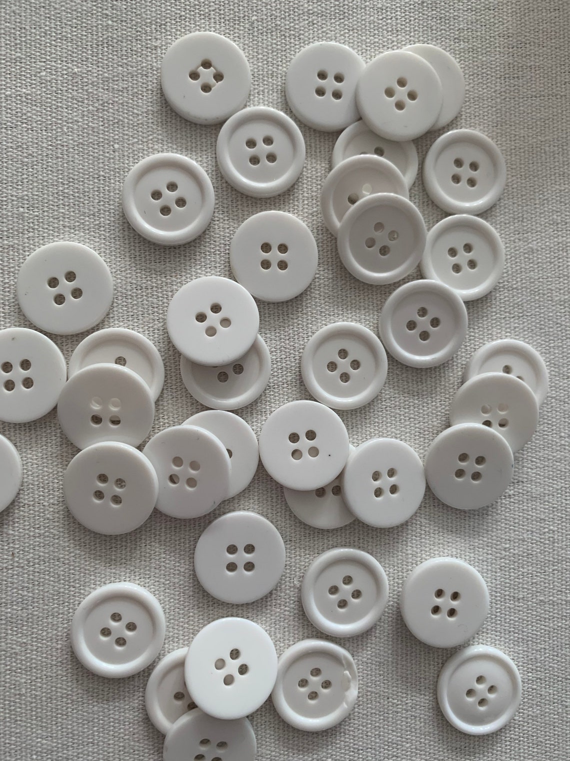 Medium Buttons White Buttons 7/8 Inch Sewing Buttons 6 Sew - Etsy