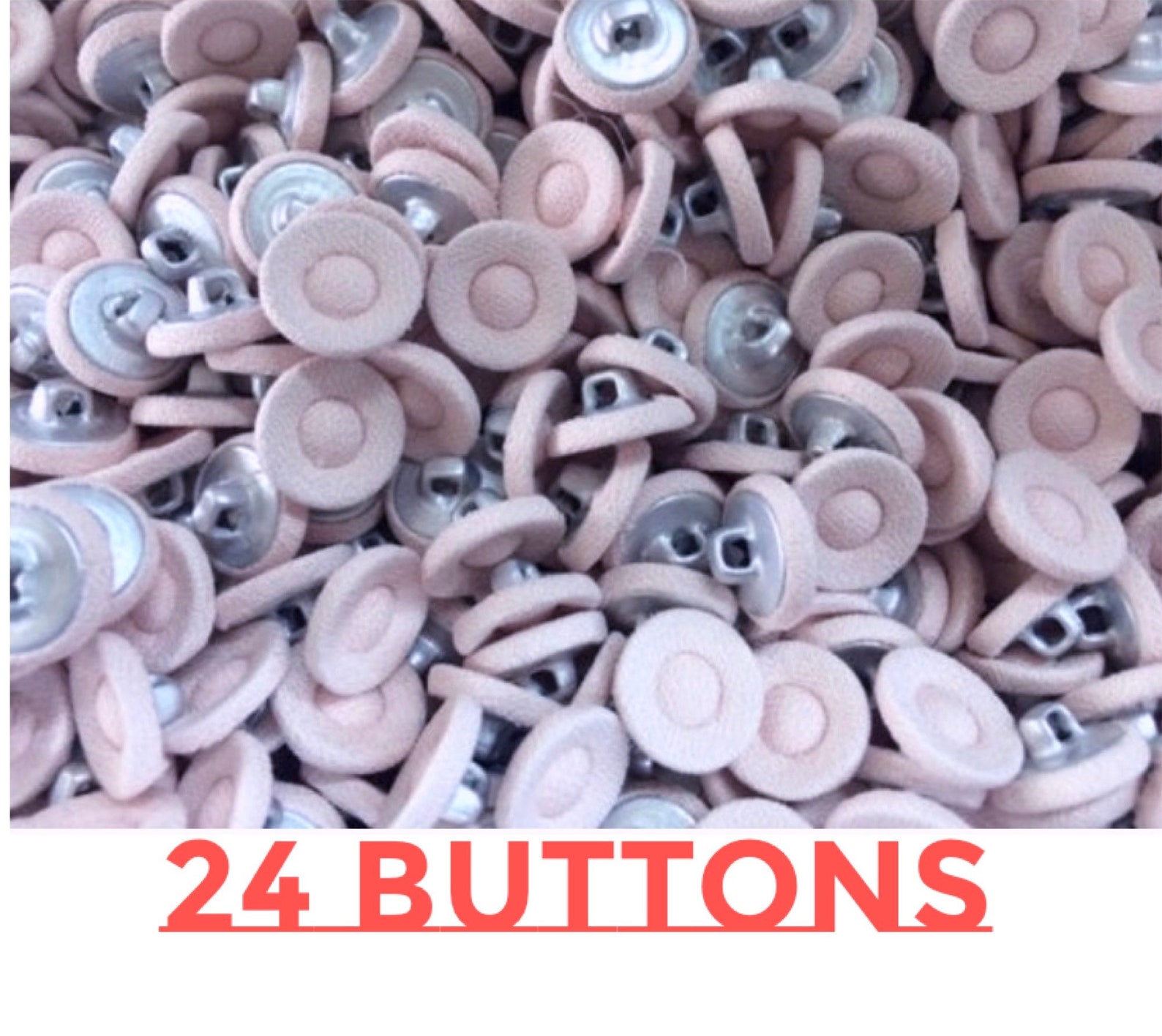 24 Pale Pink Covered Button Covered Buttons Poly Crepe Covered | Etsy