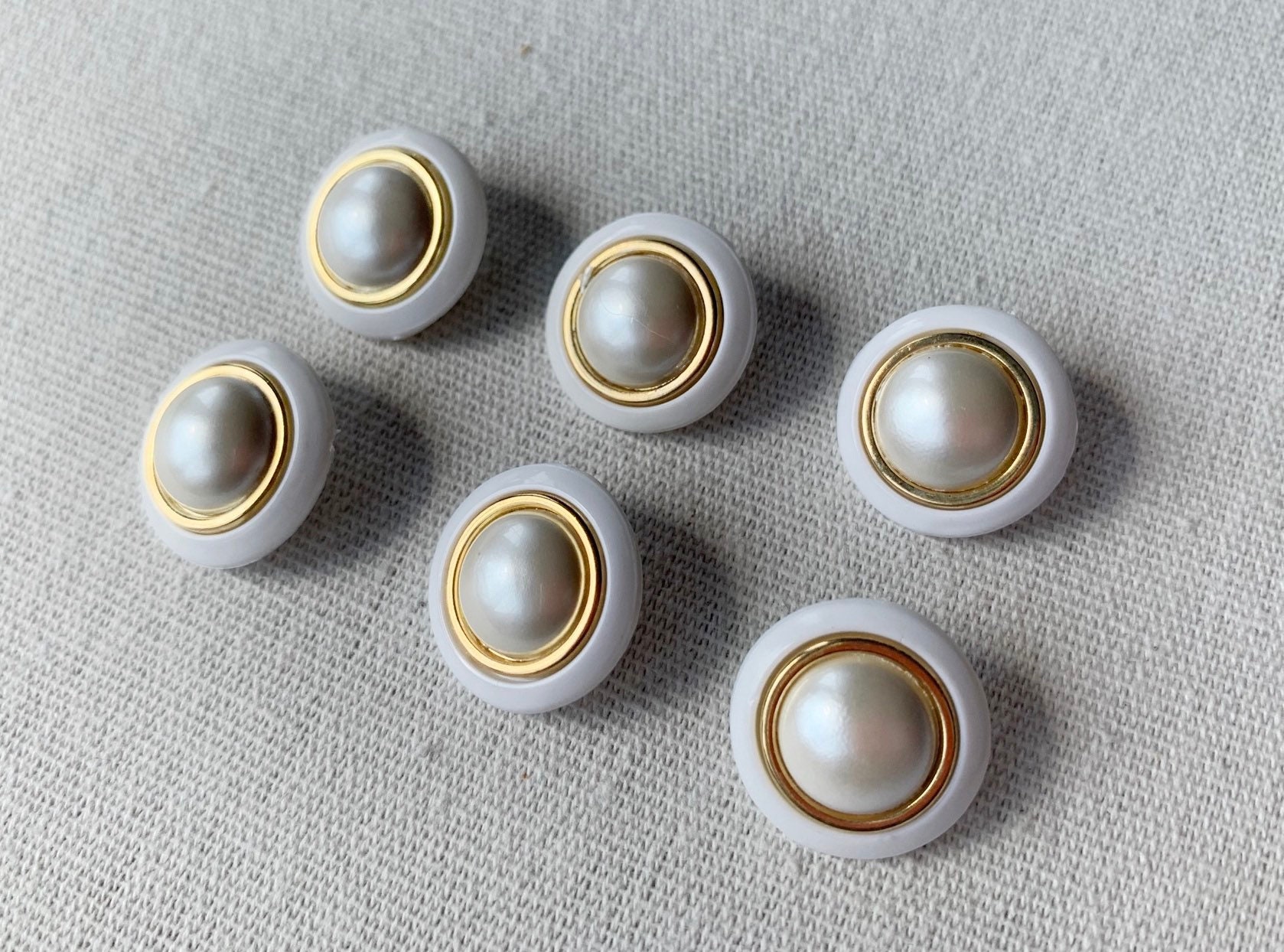 Medium Buttons Ivory Buttons With Gold Trimming and Ivory - Etsy